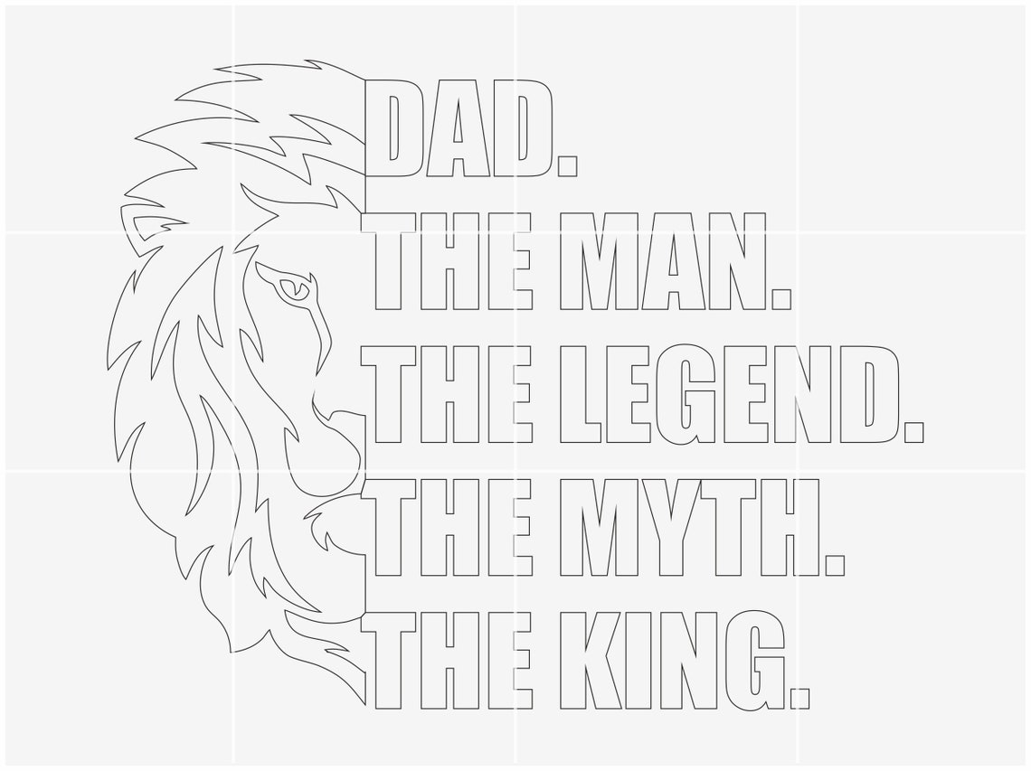 Dad the Legend Lion Face. Father's Day. Svg Cut File. - Etsy