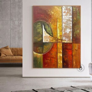 Abstract Handmade Painting on Canvas, Textured Wall Art, Customized ...