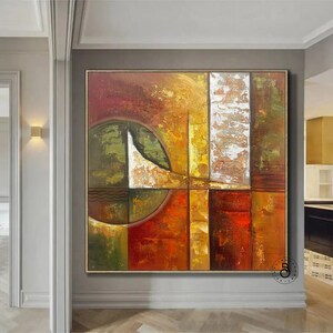 Abstract Handmade Painting on Canvas, Textured Wall Art, Customized ...