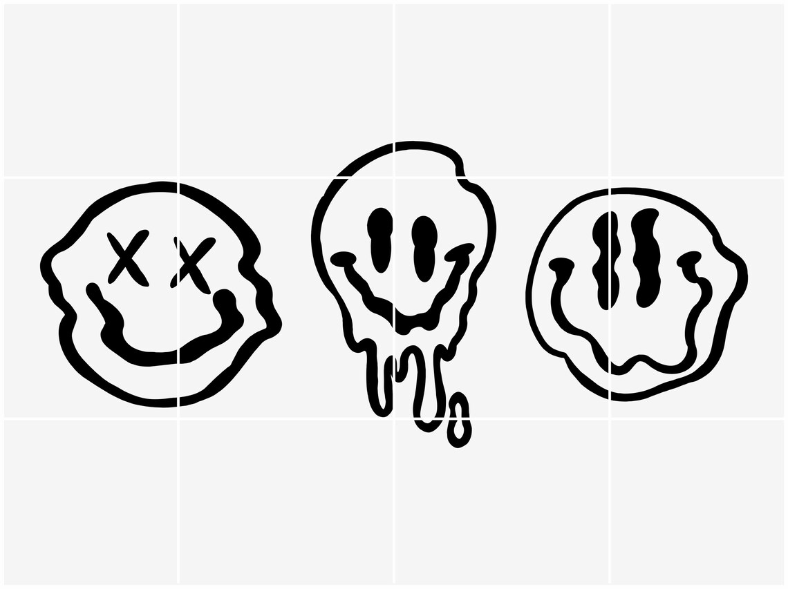 Melted Smile Design Svg Cut File. Smiley Face Emojis. Face | Etsy