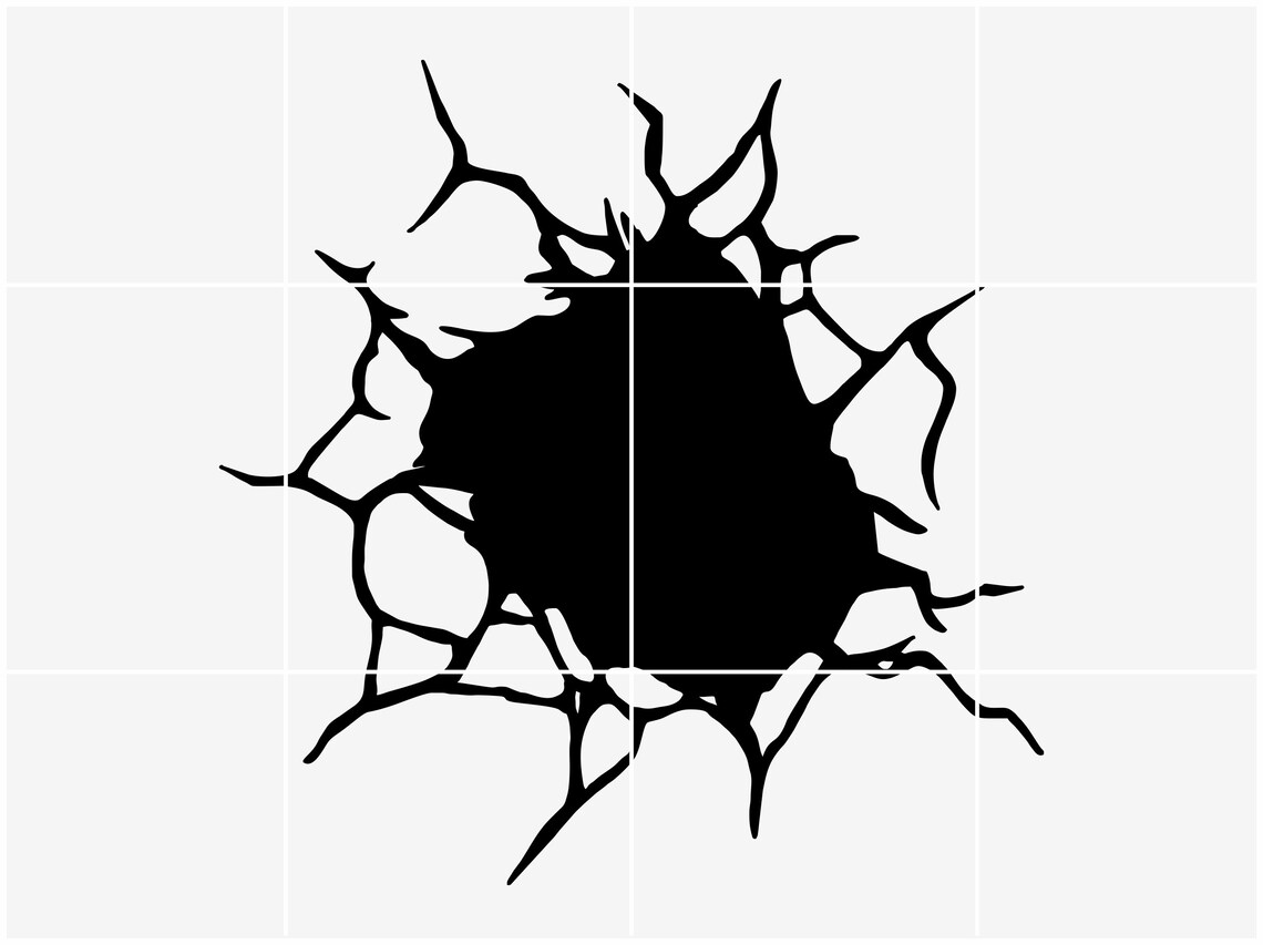 Broken Wall Design Svg Cut File. Wall Sticker. Crack Svg. | Etsy