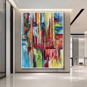 Abstract Colorful Wall Art | Huge Size Wall Art With Heavy Textured ...