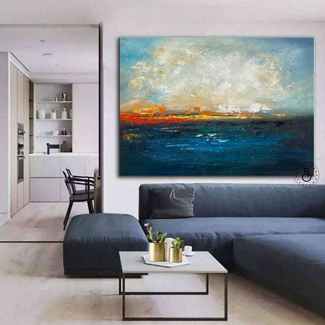 Abstract Handmade Painting on Canvas, Textured Wall Art, Customized ...