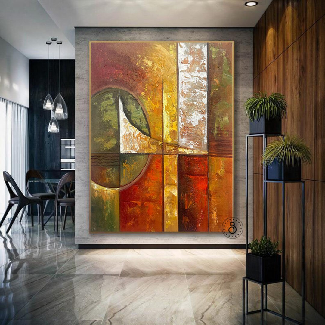 Abstract Handmade Painting on Canvas, Textured Wall Art, Customized ...