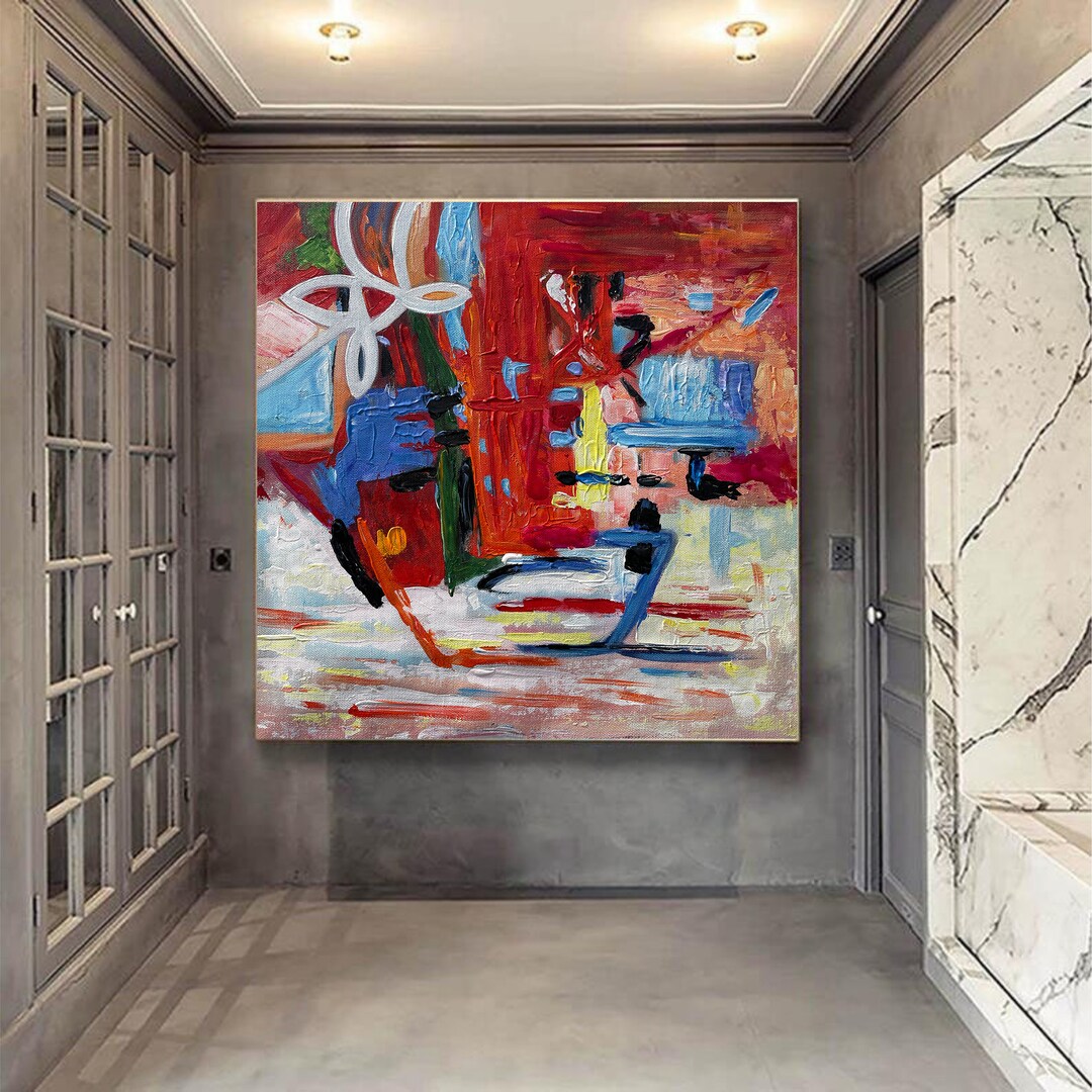 Pattern Bright Acrylic Color Abstract, Handmade Painting on Canvas ...