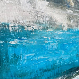 Shades of Blue Abstract Handmade Painting on Canvas, Textured Wall Art ...