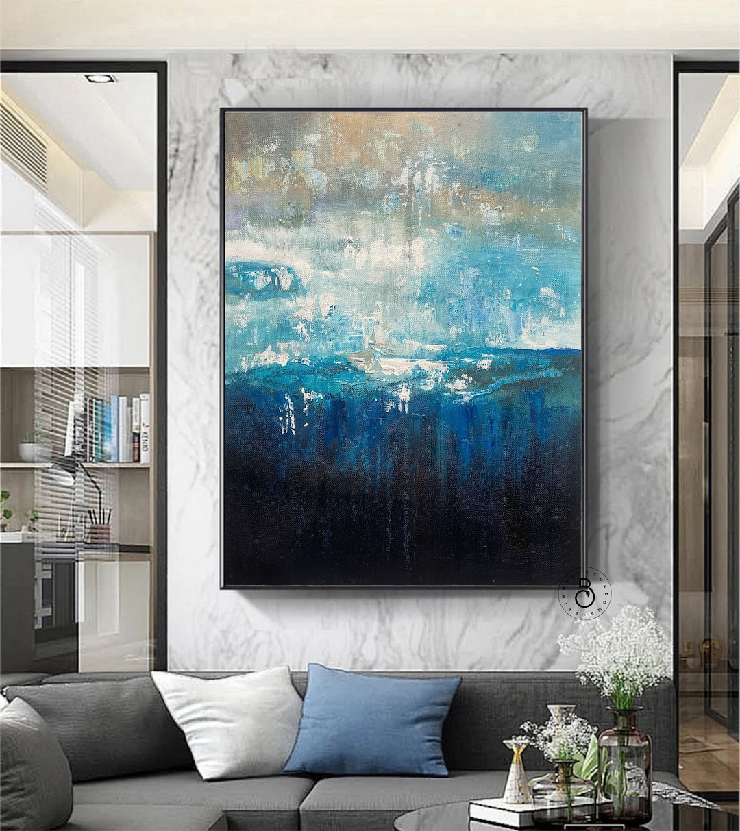 Abstract Handmade Painting on Canvas, Textured Wall Art, Customized ...