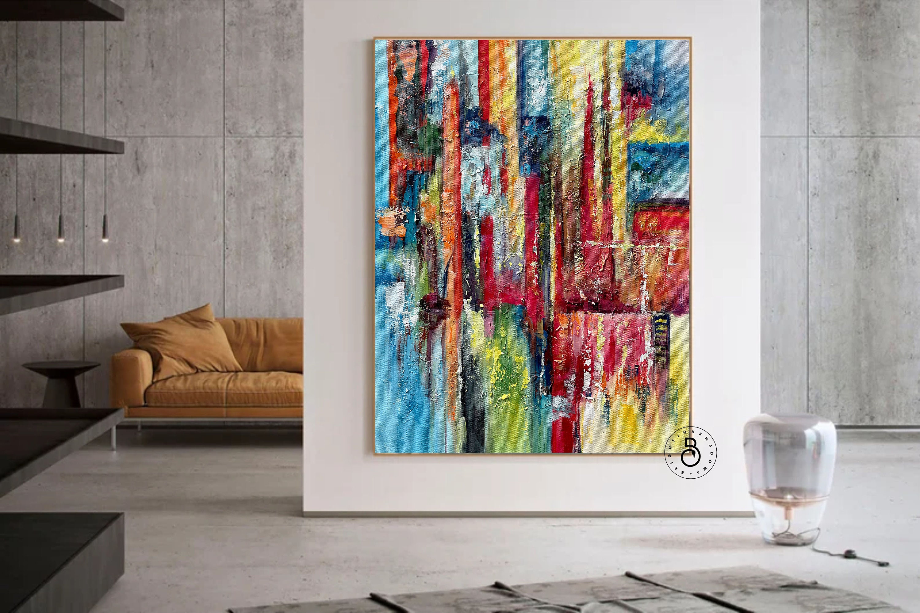 Abstract Colorful Wall Art Huge Size Wall Art With Heavy - Etsy Ireland
