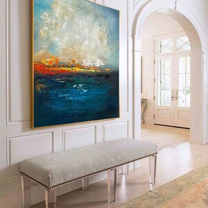 Abstract Handmade Painting on Canvas, Textured Wall Art, Customized ...