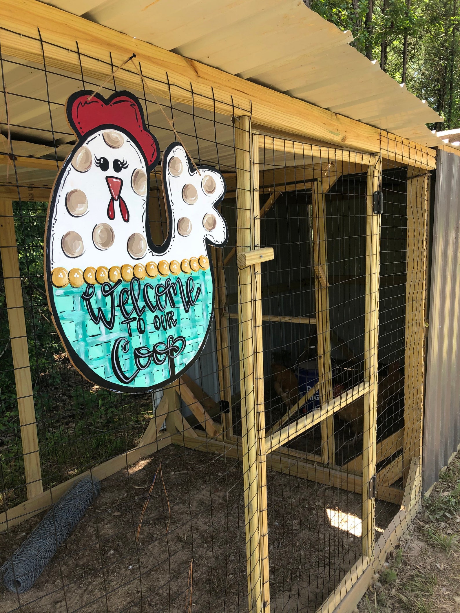 Chicken Door Hanger Welcome Chicken Coop personalized | Etsy