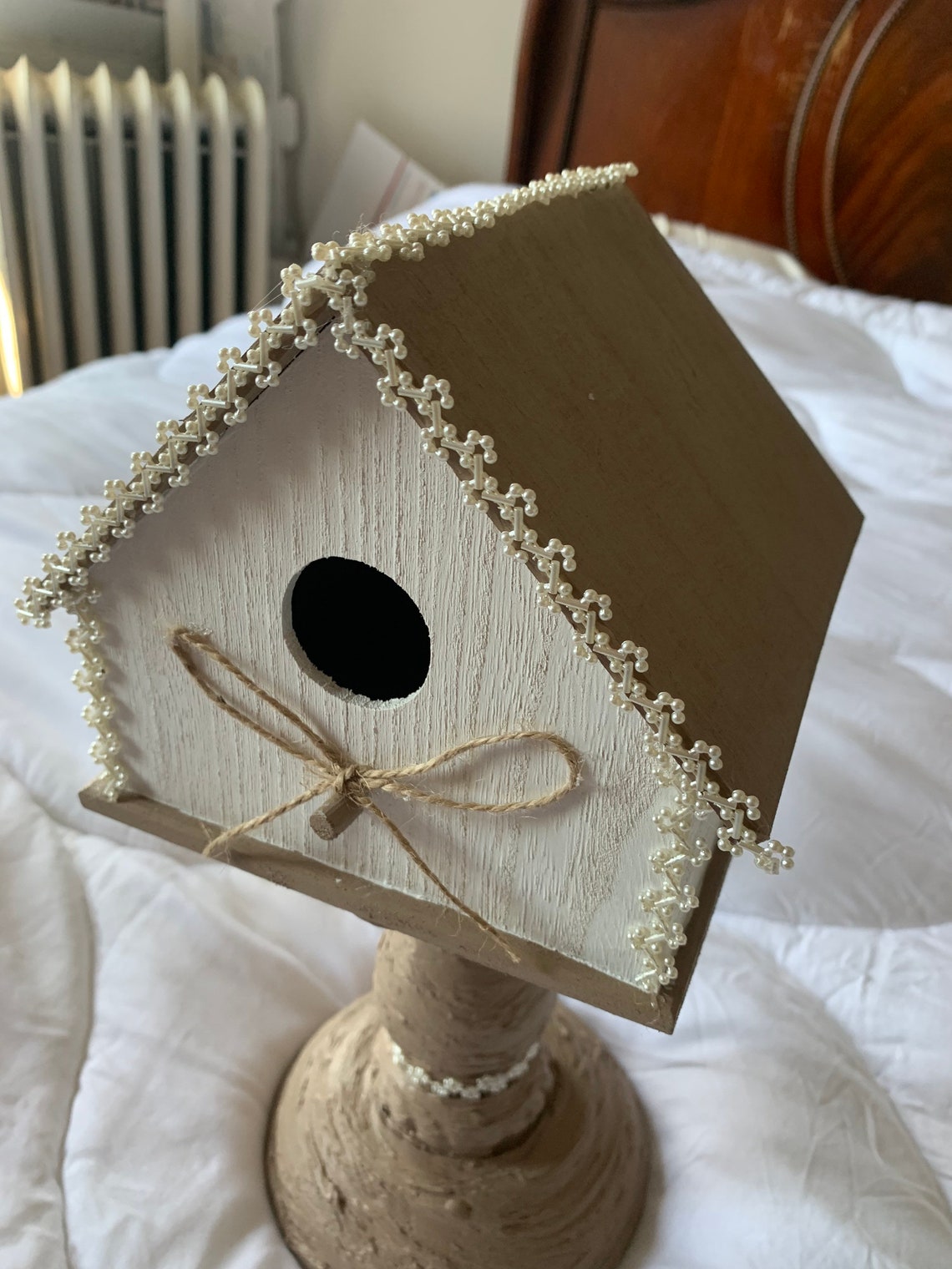 Pedestal Beaded Lace Birdhouse - Etsy