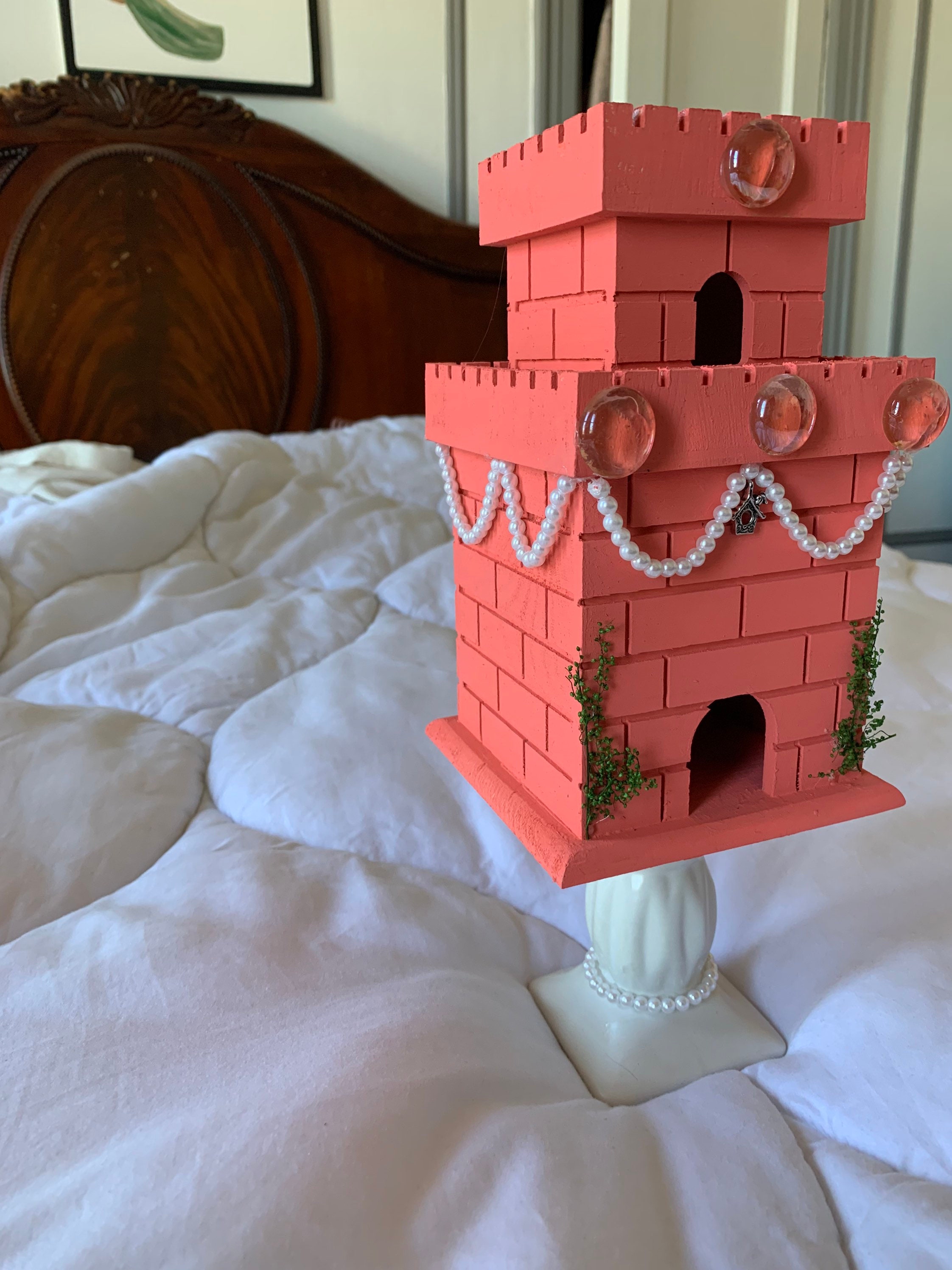 Girly Castle Birdhouse Pedestal - Etsy