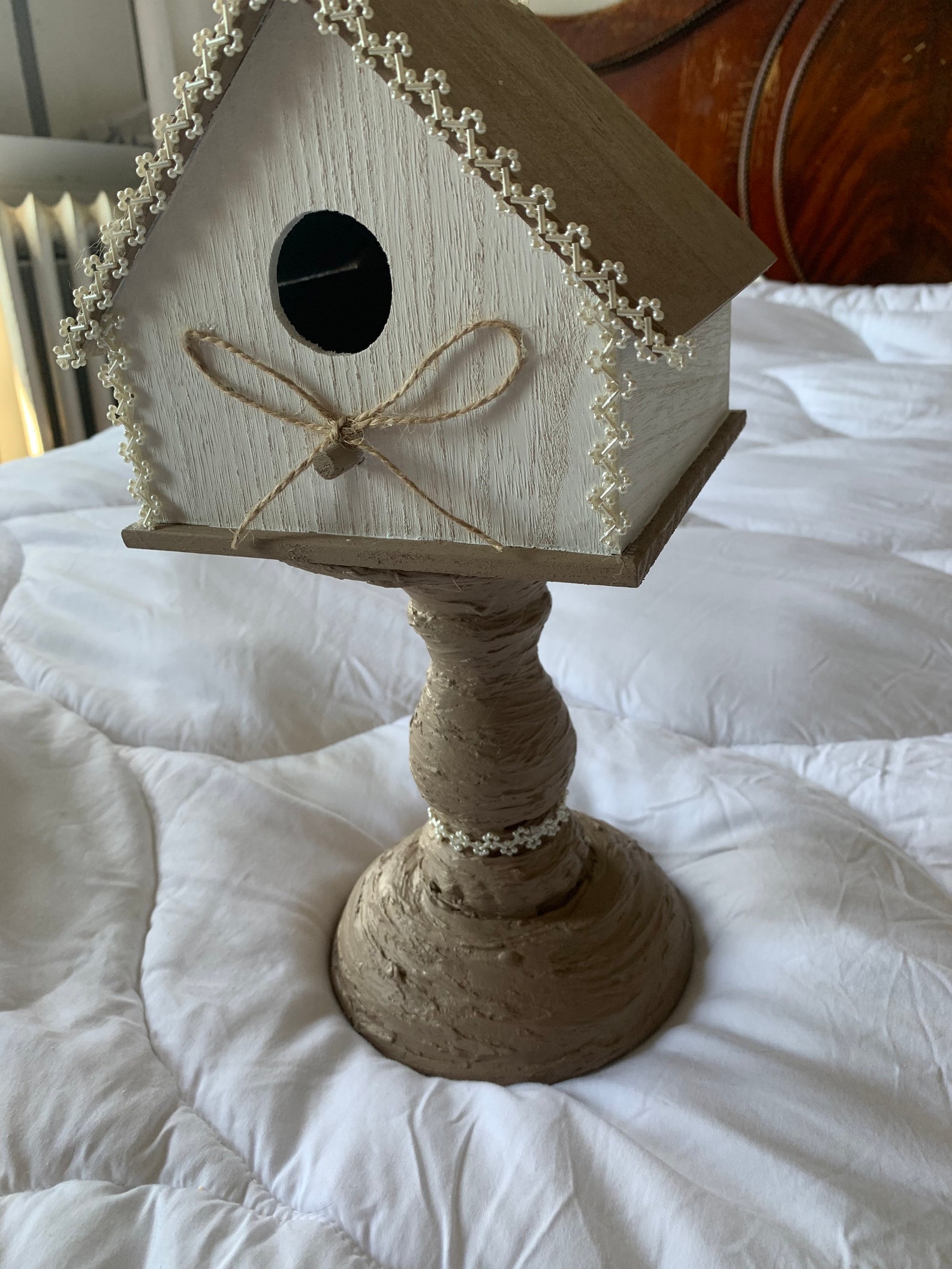 Pedestal Beaded Lace Birdhouse - Etsy