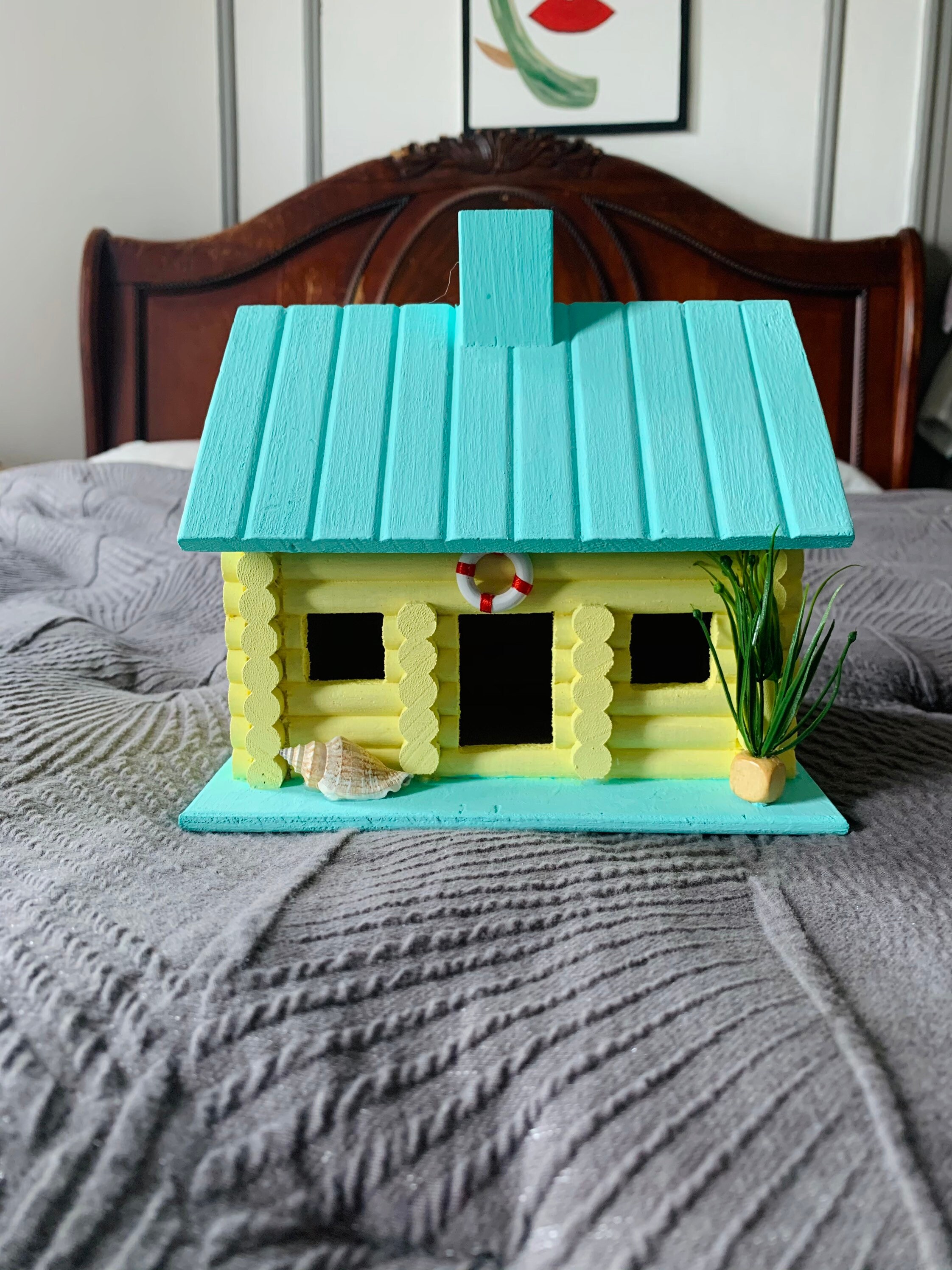 Beach Log Cabin Birdhouse - Etsy