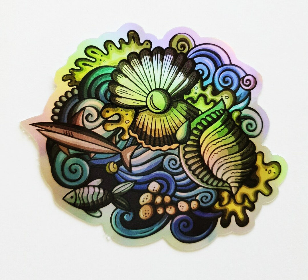 Holographic Reef Sticker, Fish Sticker, Waterproof Sticker, Holographic ...