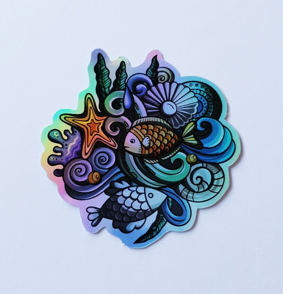 Holographic Reef Sticker, Fish Sticker, Waterproof Sticker, Holographic ...