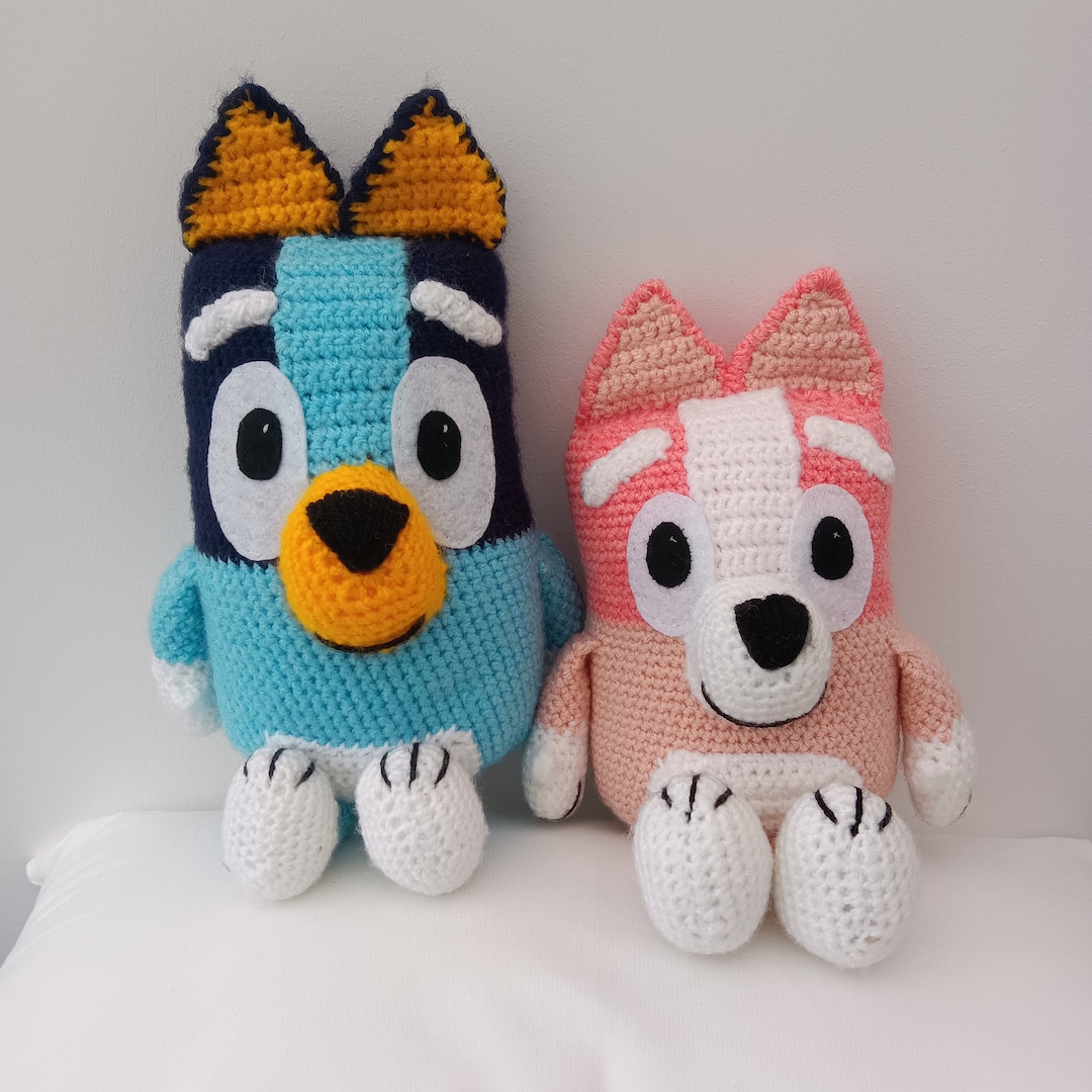 Handmade Crocheted Bluey and Bingo Amigurumi Stuffed Toys - Etsy