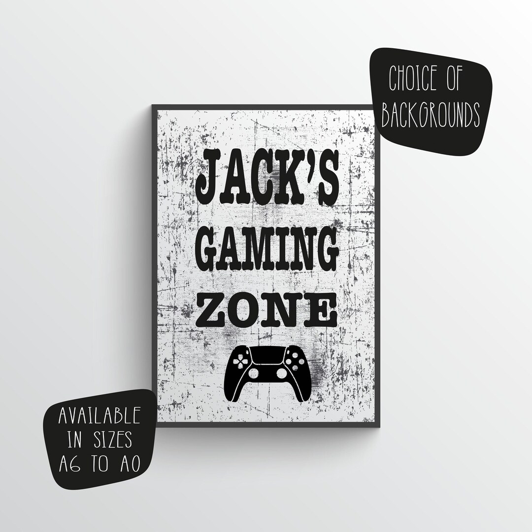 Personalised Gamer Poster Print, Gaming Wall Art, Kids Room, Boys Room ...