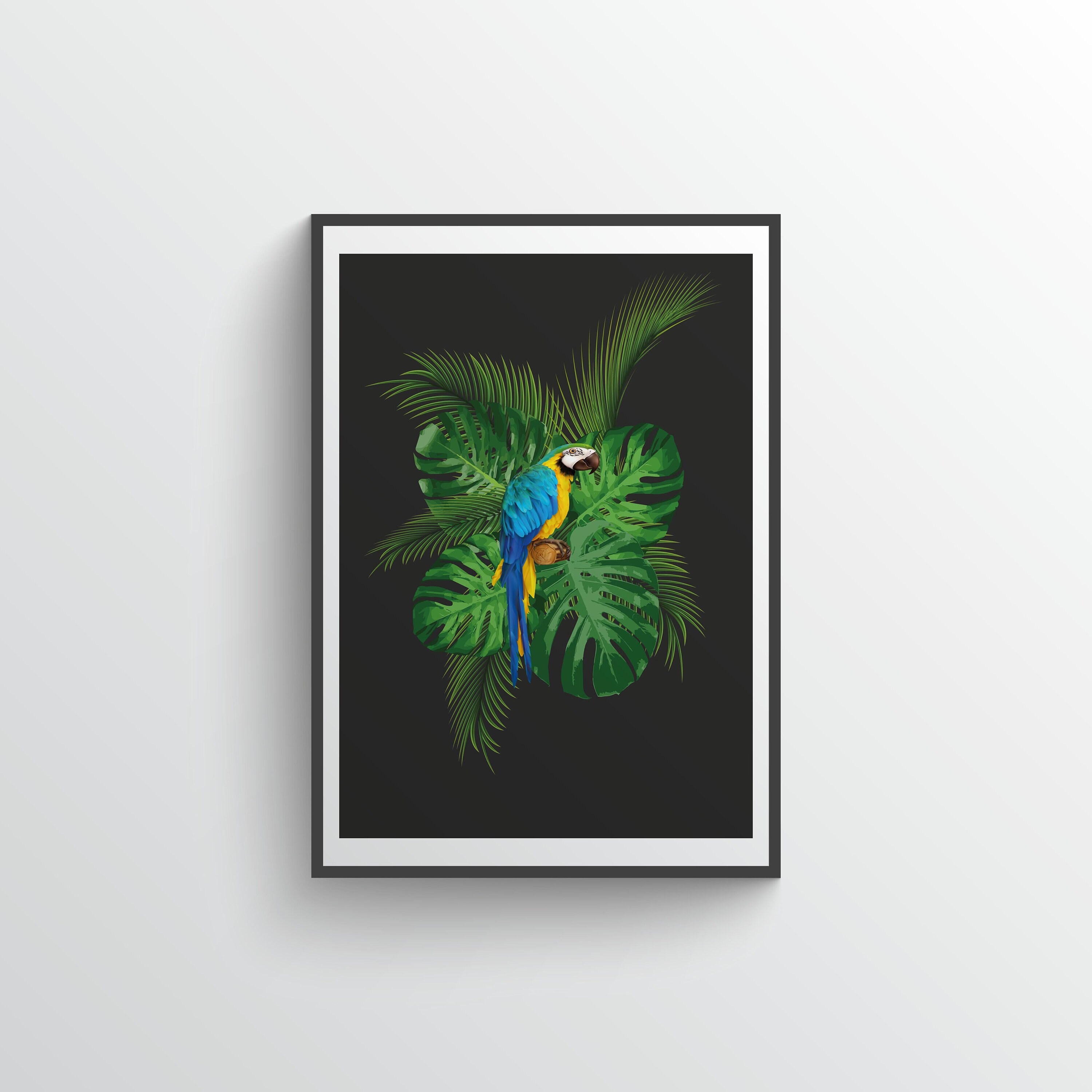 Set of 3 Tropical Bird Prints Bright Jungle Art Botanical - Etsy