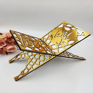 Wooden Folding Quran Stand, Portable Reading Table, Carved Wooden ...