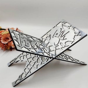 Wooden Folding Quran Stand, Portable Reading Table, Carved Wooden ...