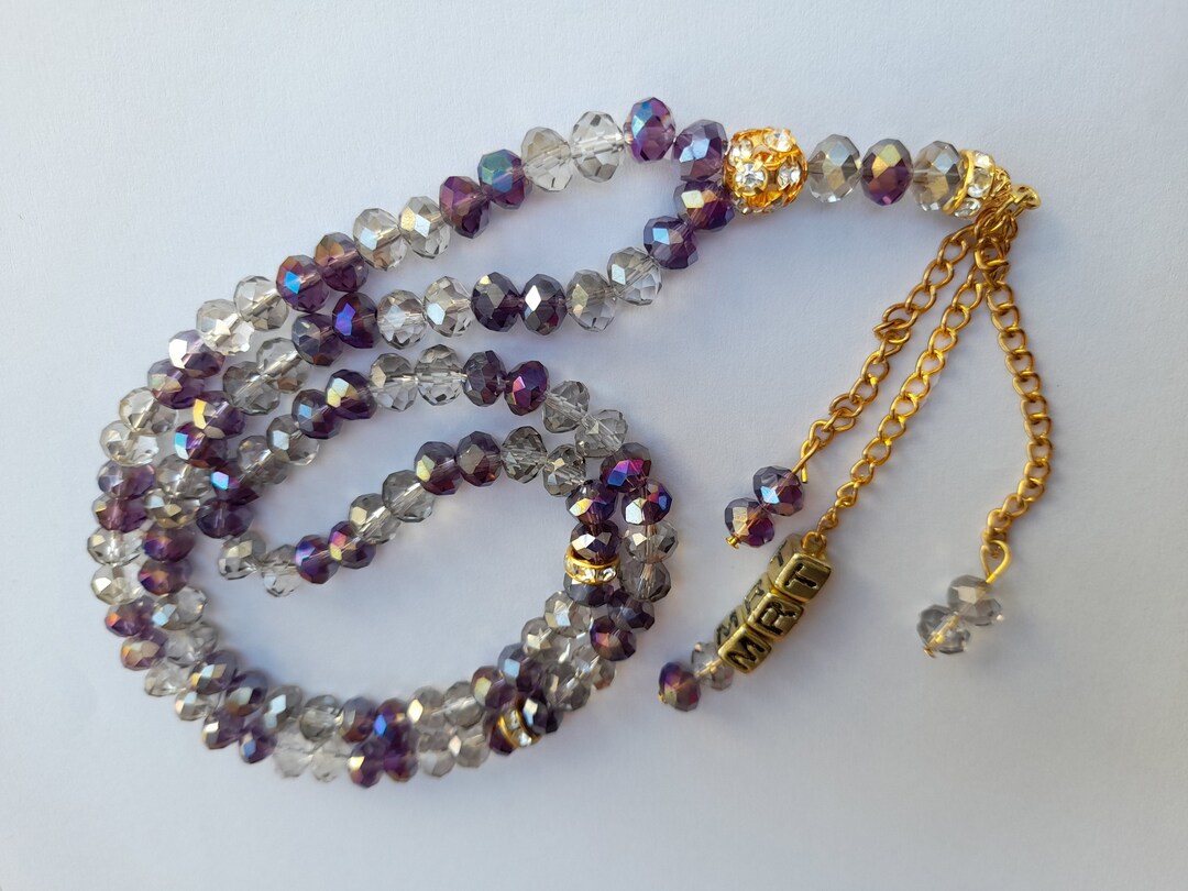 Personalized Crystal Prayer Beads: Islamic Rosary Tasbih Gift - Etsy