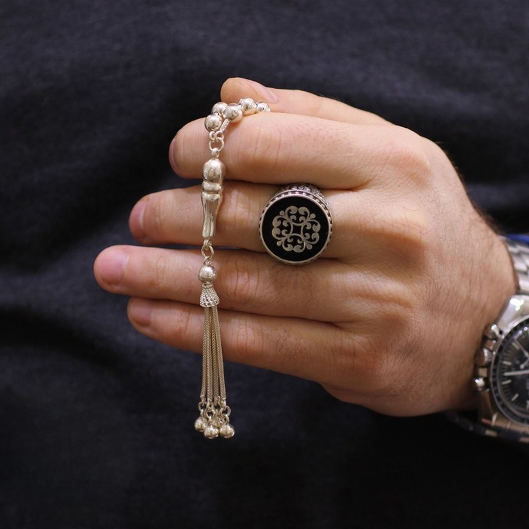 925 Silver Ball Real Natural Tesbih, 33 Beads First Quality Prayer ...