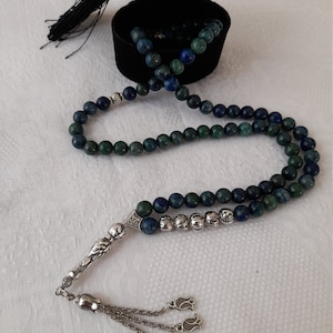 Custom Name Islamic Tesbih, Personalized Prayer Beads With Velvet Cover ...