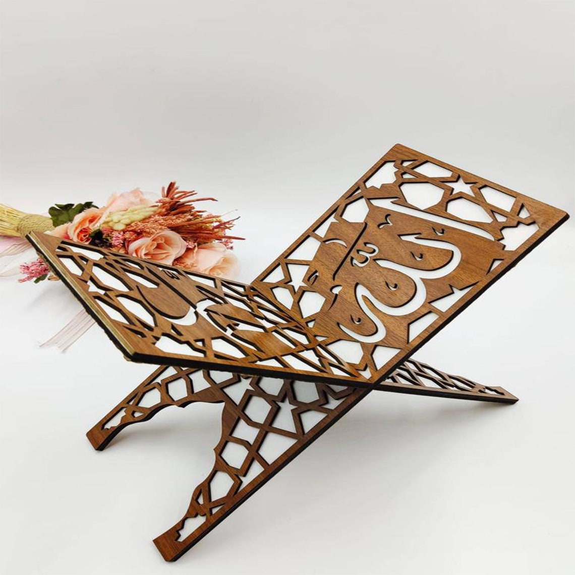 Wooden Folding Quran Stand Portable Reading Table Carved | Etsy