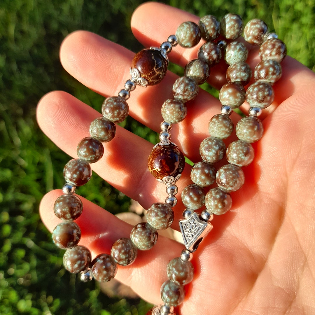 Real Gemstone Prayer Beads for Spiritual Serenity, Tasbih Custom Name ...