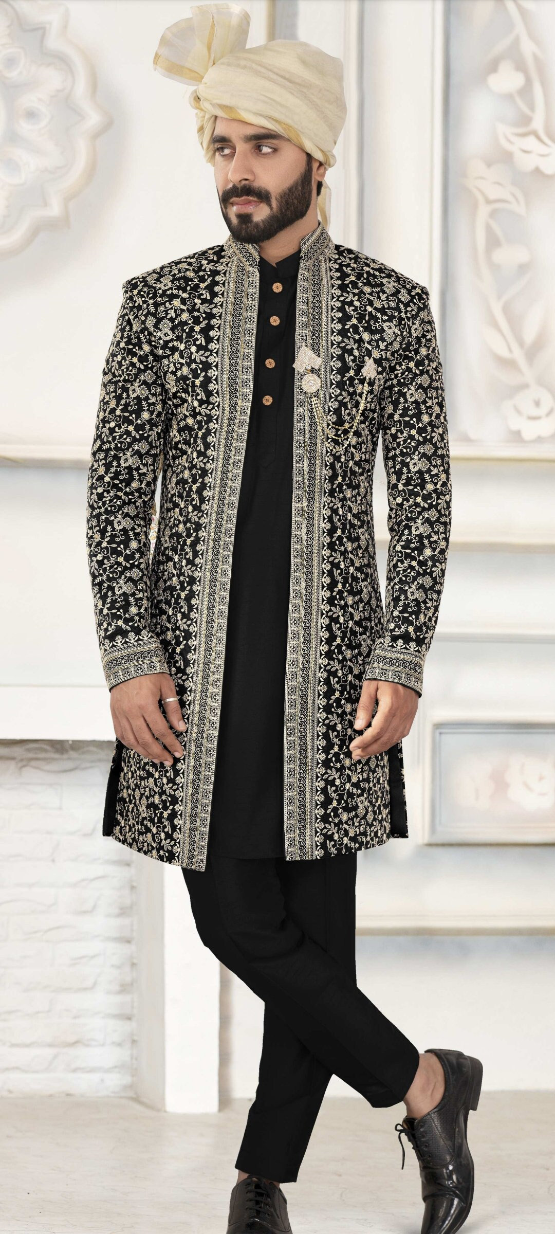Black Sherwani For Men