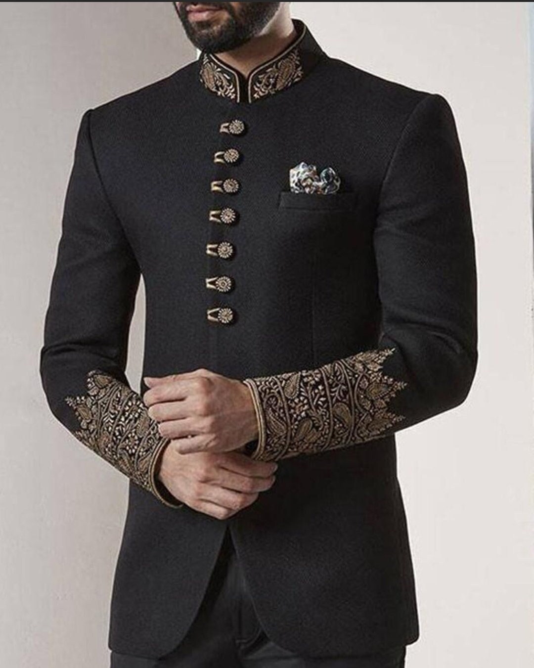 Mens Indian Latest Design for Black Jodhpur Black Pants Groom Wedding ...