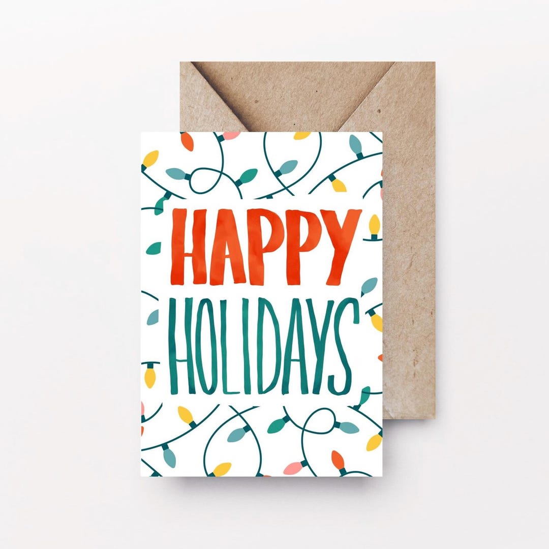Mini Christmas Card Simple A2 Christmas Card Merry Christmas Festive ...