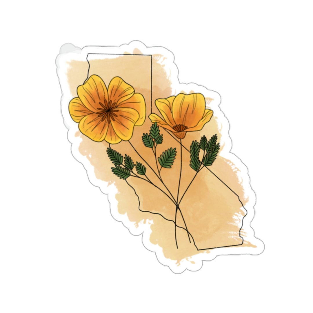 California Poppies Sticker | State Flower Sticker | Sticker for Water ...