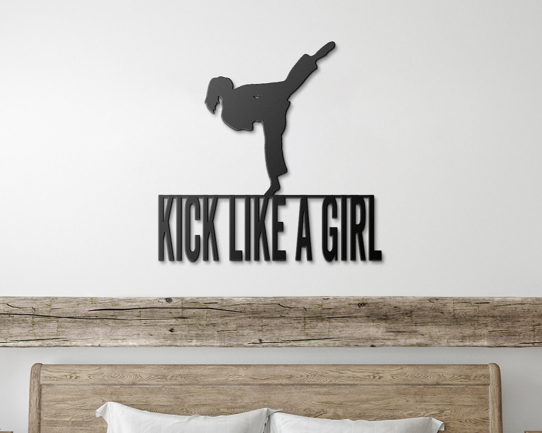 Kick Like a Girl, Karate Girl Gift, Karate Wall Art, Taekwondo Girl ...