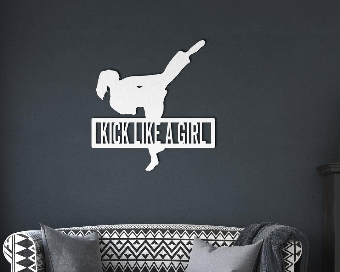 Kick Like a Girl, Karate Girl Gift, Karate Wall Art, Taekwondo Girl ...