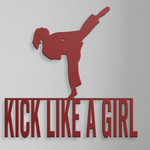 Kick Like a Girl, Karate Girl Gift, Karate Wall Art, Taekwondo Girl ...