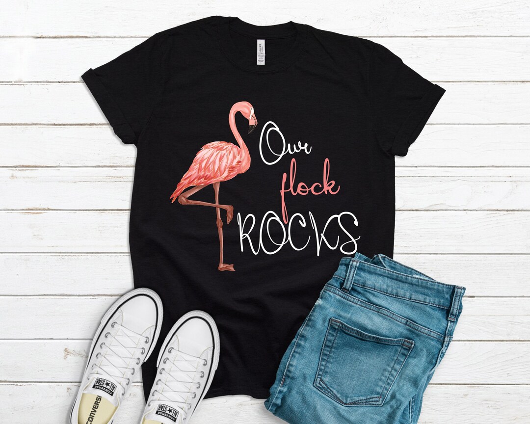 Our Flock Rocks Flamingo Flamingo Shirt Flamingo T-shirt - Etsy