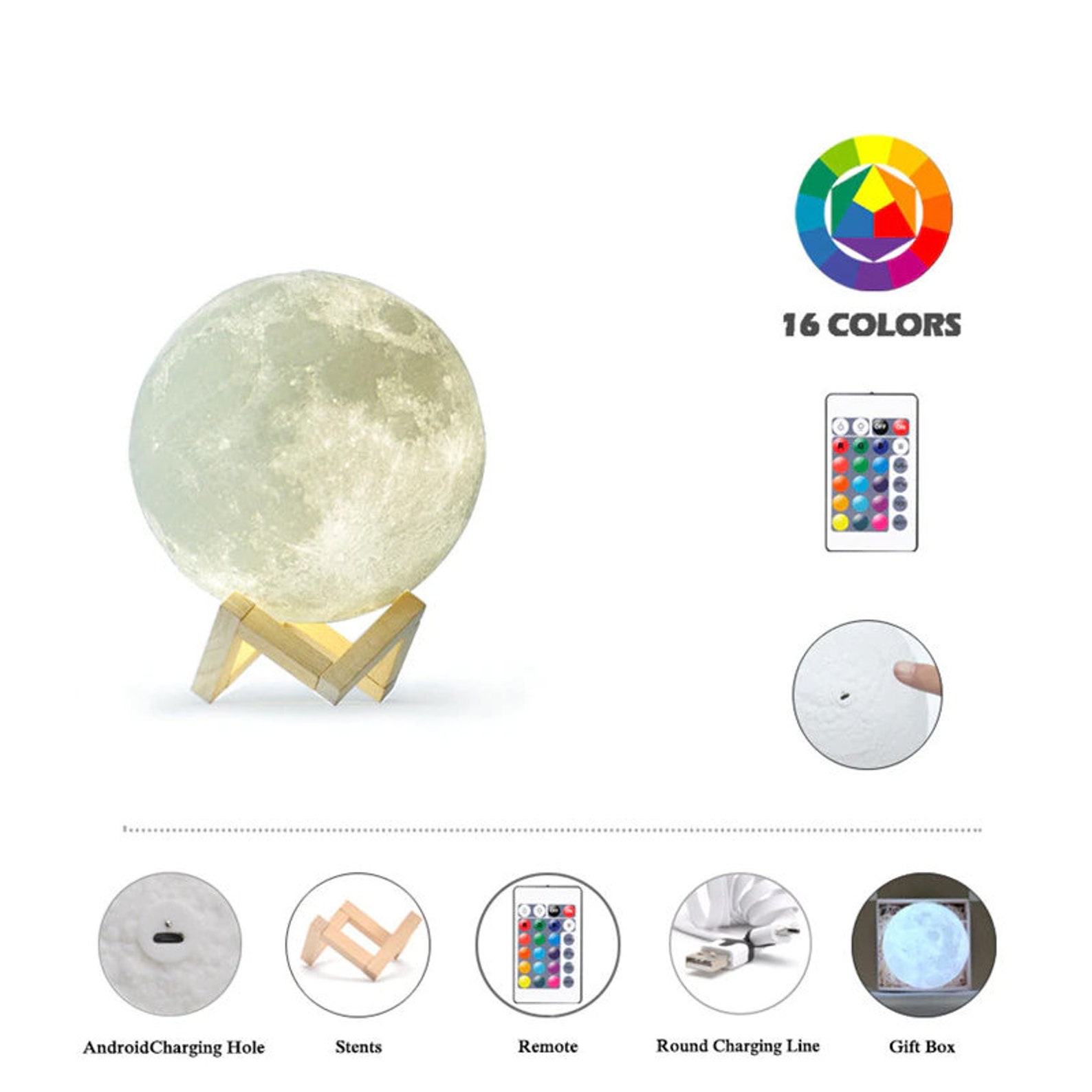 Personalization Luna Moon Lamp Night Light 3D Print Moonlight - Etsy