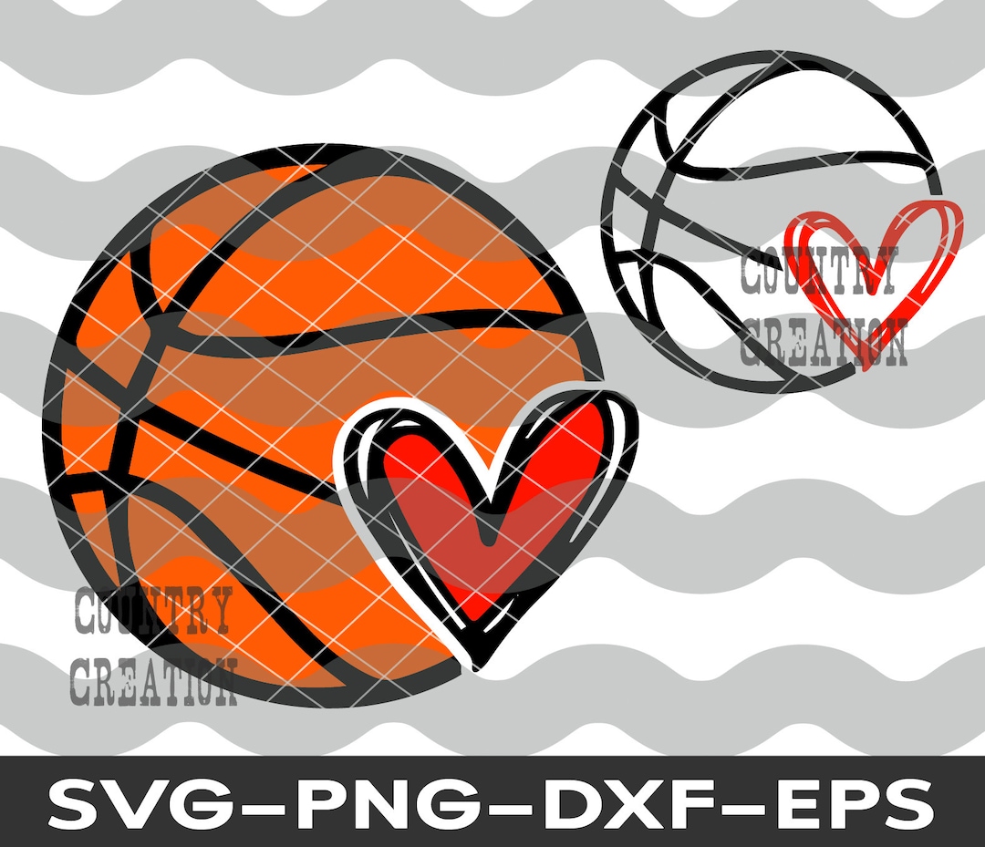 Basketball With Heart Svg, Basketball Heart SVG, Layered, Basketball ...