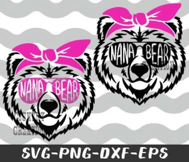 Nana Bear SVG, Grandma Bear Face SVG, Nana SVG, Grandma Svg, Nana Shirt ...