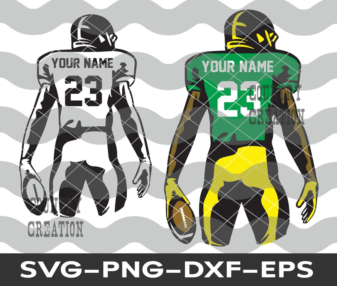 Layered Custom Football SVG, Football Shirt Customize Name Number ...