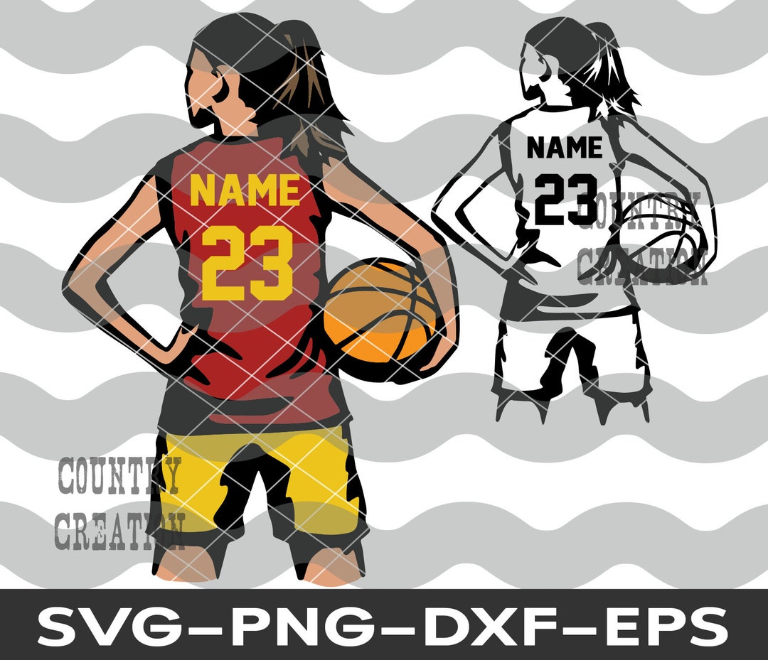 Layered Basketball Girl SVG, Basketball Customize Name Number Player ...