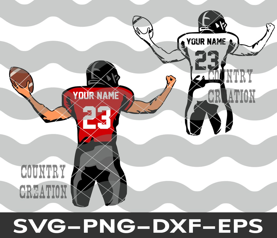 Layered Custom Football SVG, Football Shirt Customize Name Number ...