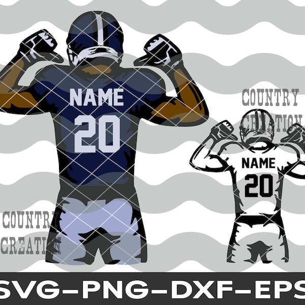 Layered Football Player Svg - Etsy