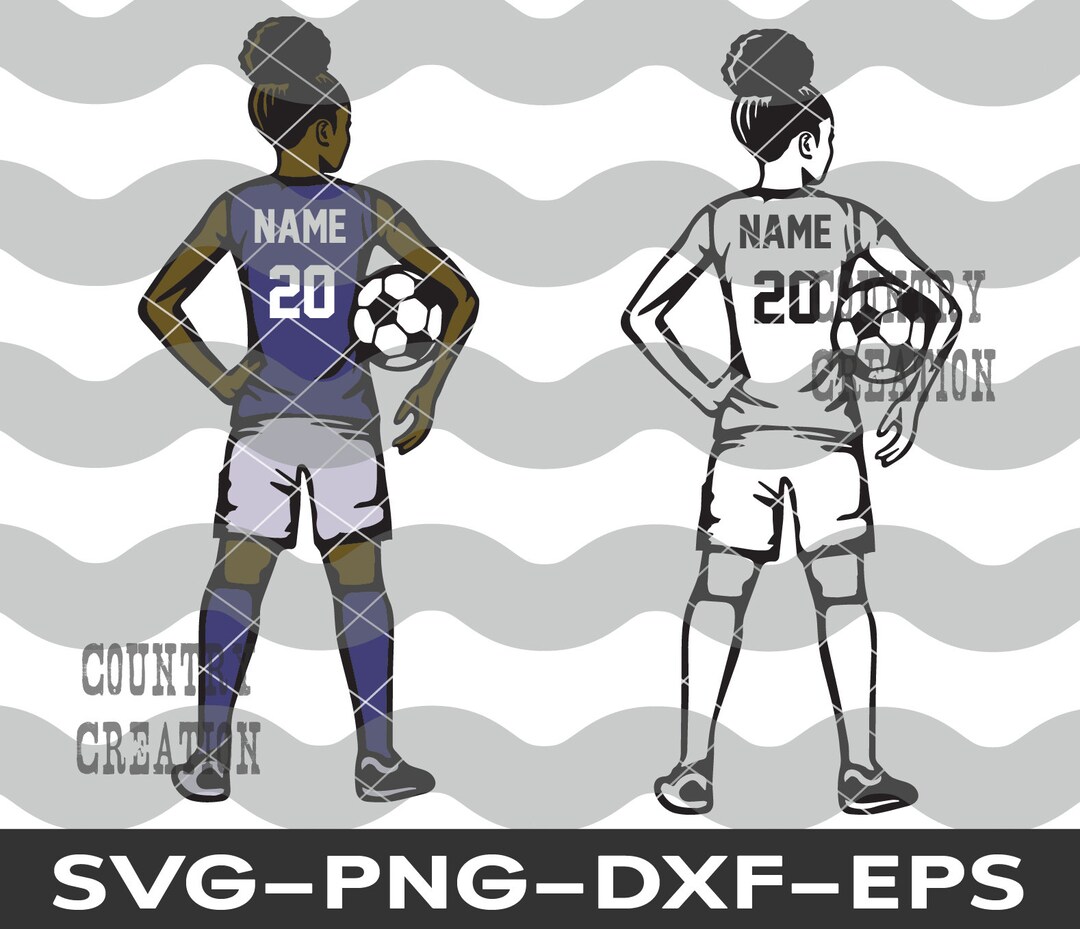 Customizable Layered Girl Soccer Player SVG, Female Soccer Goal, Soccer ...