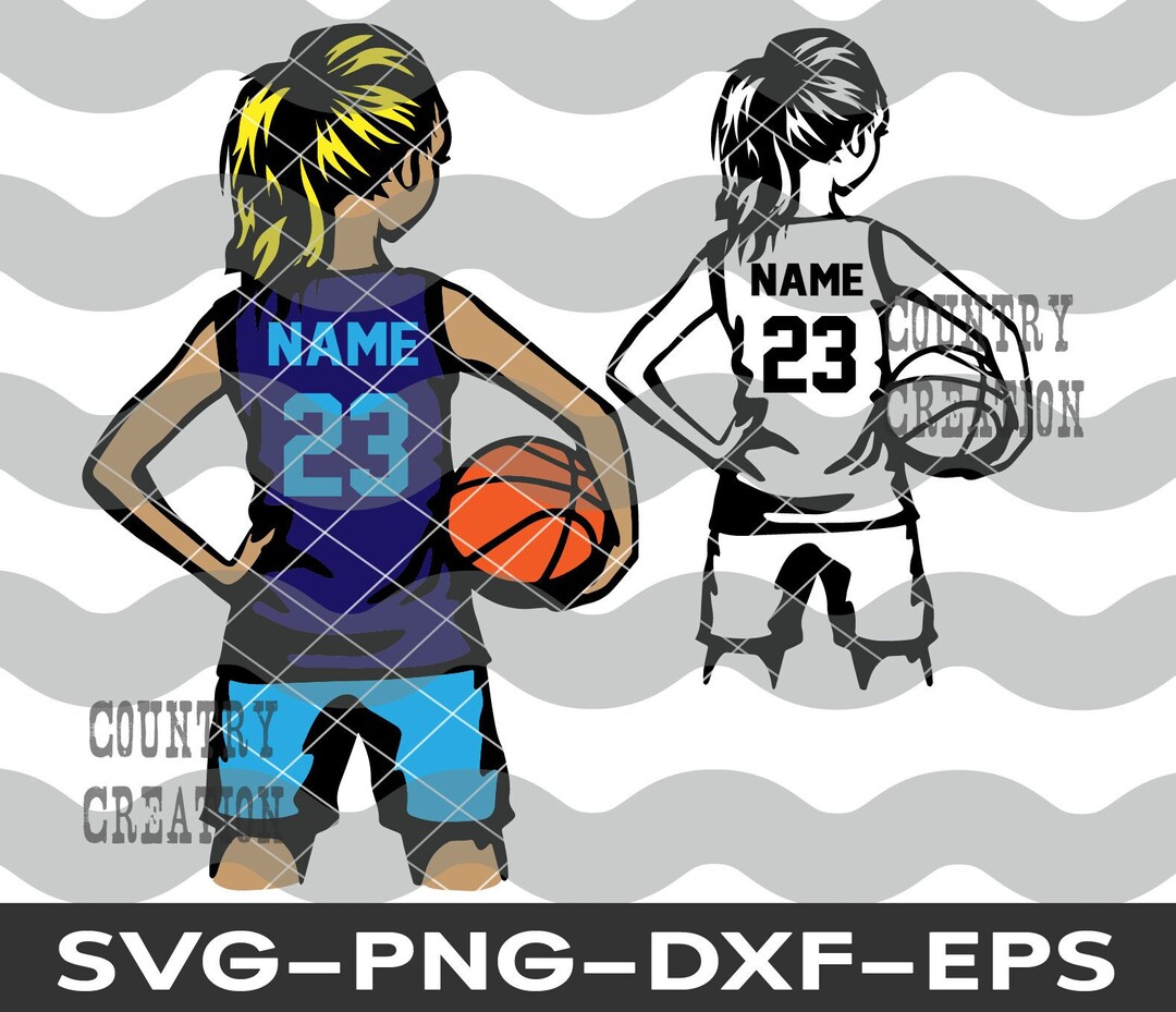 Layered Basketball Girl SVG, Basketball Shirt Customize Name Number ...
