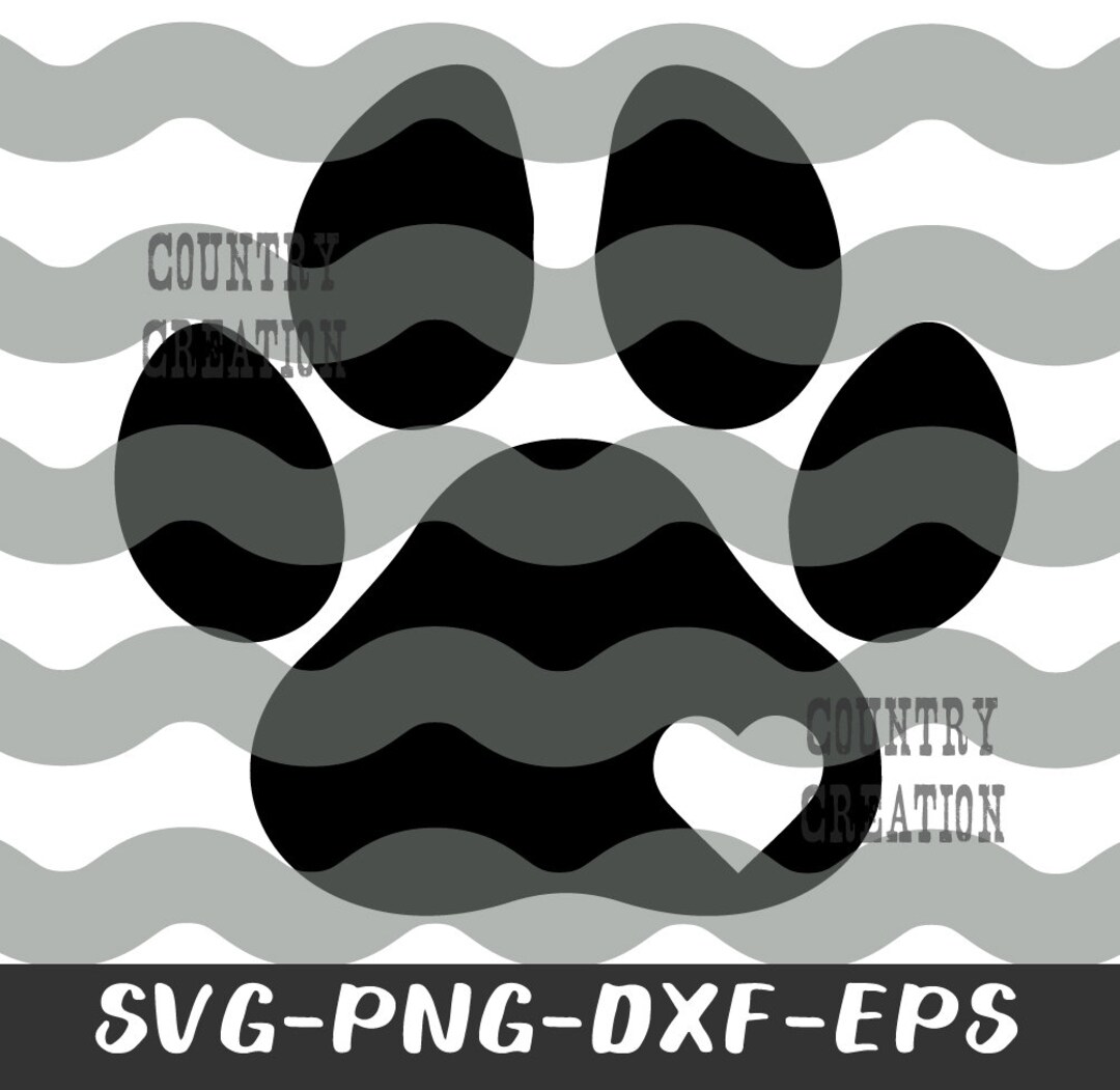 Hondenpoot hart svg, pootafdruk svg, hondenpoot svg, hond svg ...