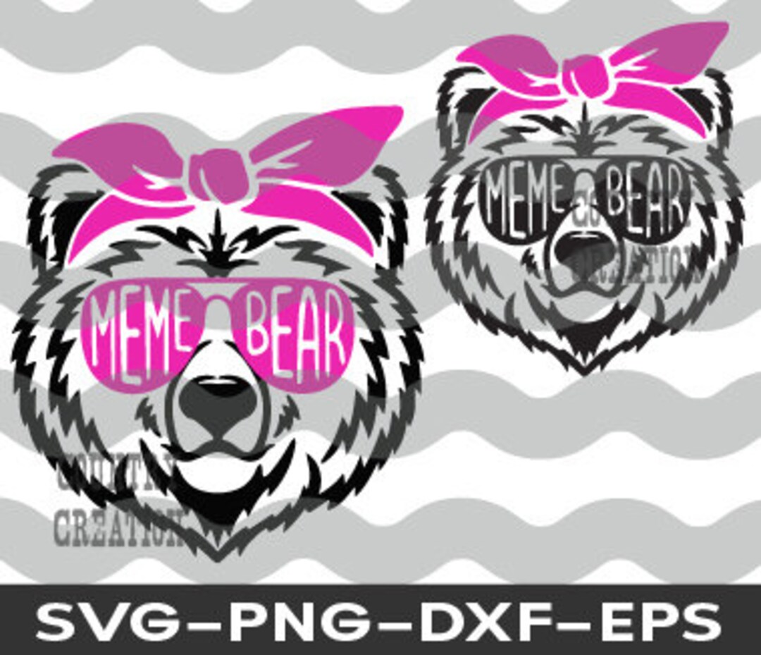 MEME Bear SVG, Grandma Meme Bear Face SVG, Nana Svg, Grandma Svg, Gigi ...