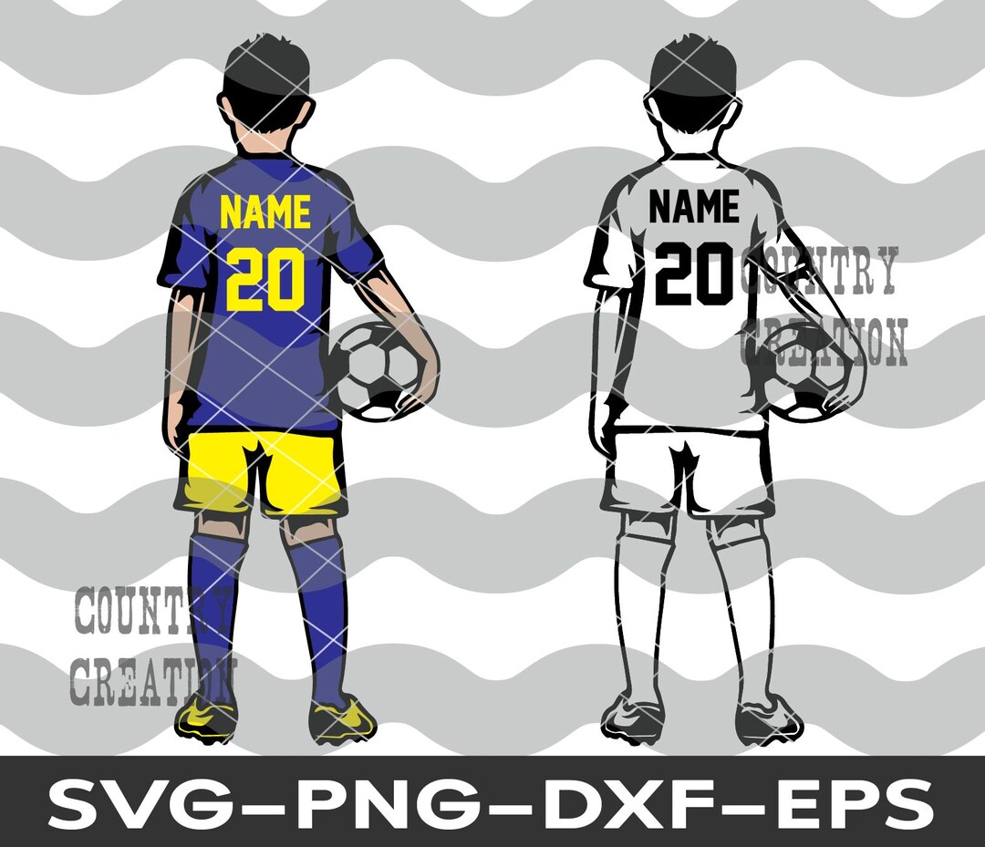 Customizable Layered Youth Boy Soccer Player SVG, Soccer Goal, Soccer ...